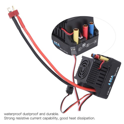 RC 80A Brushless ESC Electronic Speed Controller Dust-proof With 6V ...