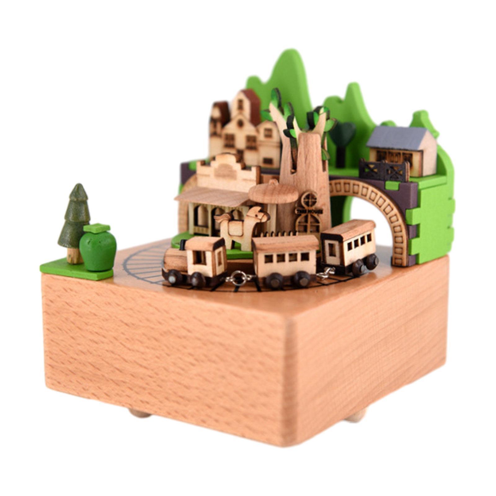 Train Musical Box Toy Collectible Decorative Statue Crafts Tabletop ...