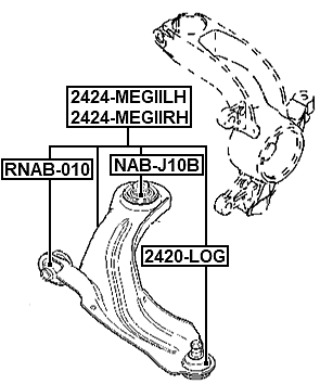 Left Lower Front Arm For Renault Febest 2424-MEGIILH OEM 545017775R | eBay