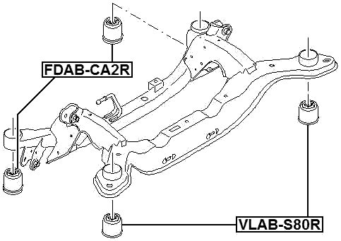 FDAB-CA2R Febest SUBFRAME REAR BUSHING 1437191, 31329239, 30760920 | eBay