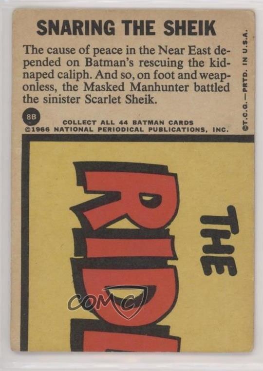 1966 Topps Batman B Series (Blue Bat Logo) Puzzle Back Snaring the ...