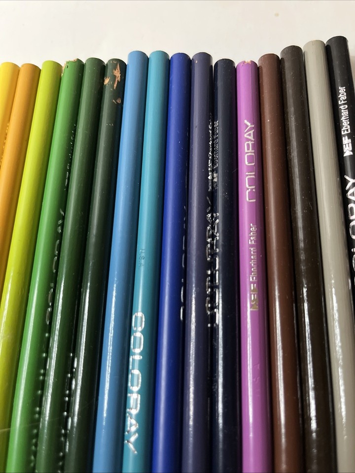 Lot of 23 Vintage Colored Pencils Laurentien EF Faber Coloray Misc ...