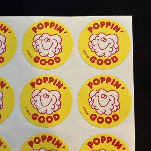 Vintage 80’s Trend Scratch & Sniff “POPPIN’ GOOD” Popcorn Sticker Sheet ...