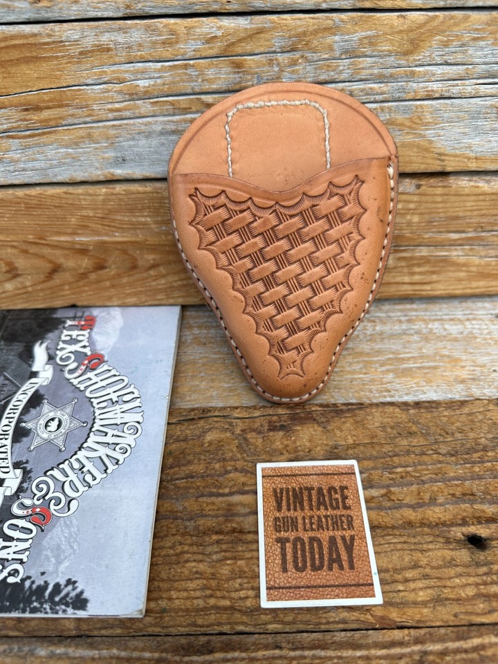 Tex Shoemaker 154 Brown Basketweave Leather Open Top Chain Cuff Case 2. ...