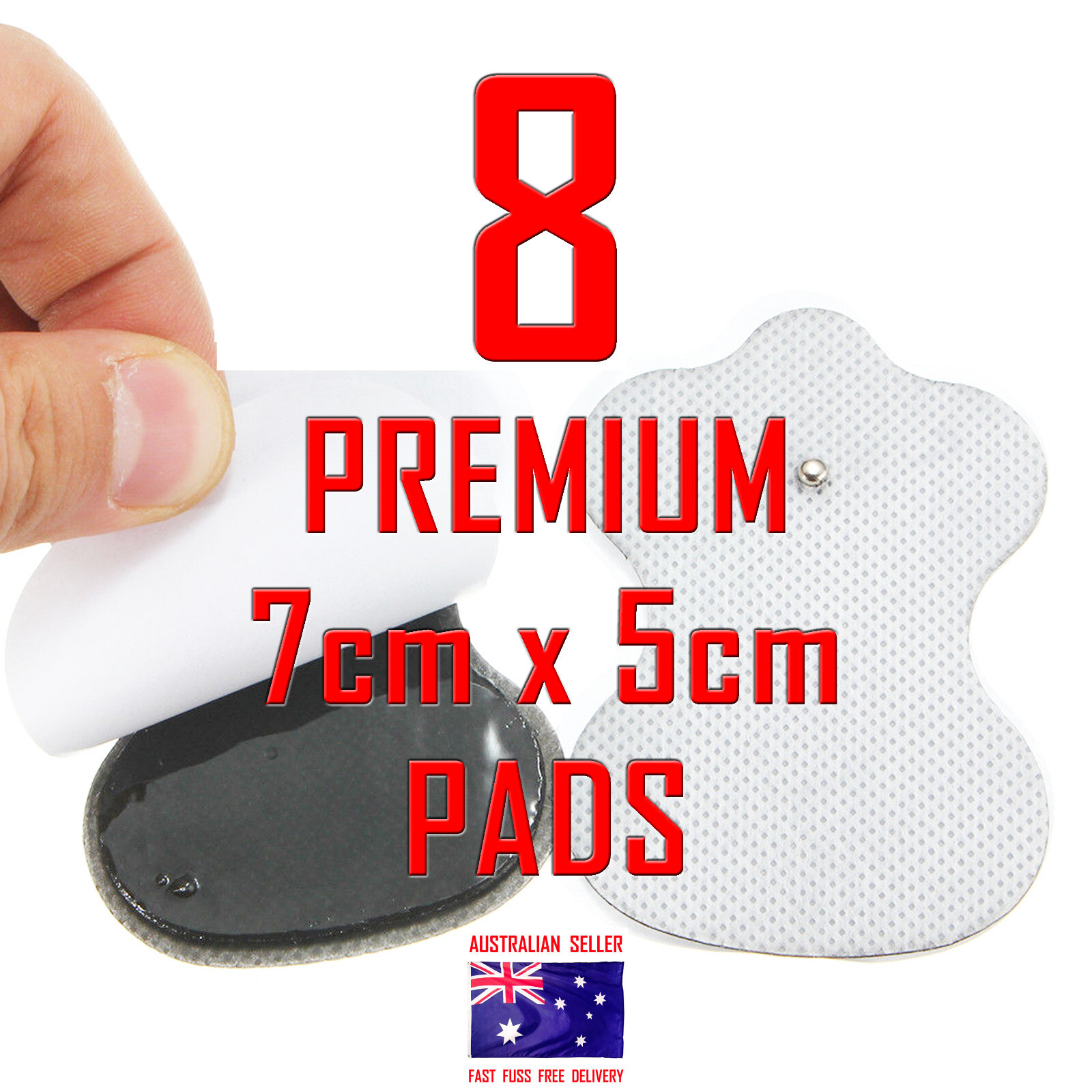 Omron HVF compatible TENS 7cm x 5cm x 8 ELECTRODE PADS + 4 PADS CABLE ⭐ ...