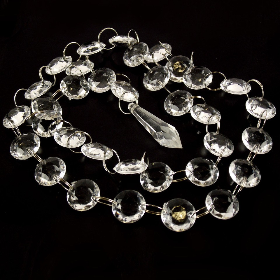 50pcs Acrylic Crystal Garland Hanging Wedding Party Table Decoration ...