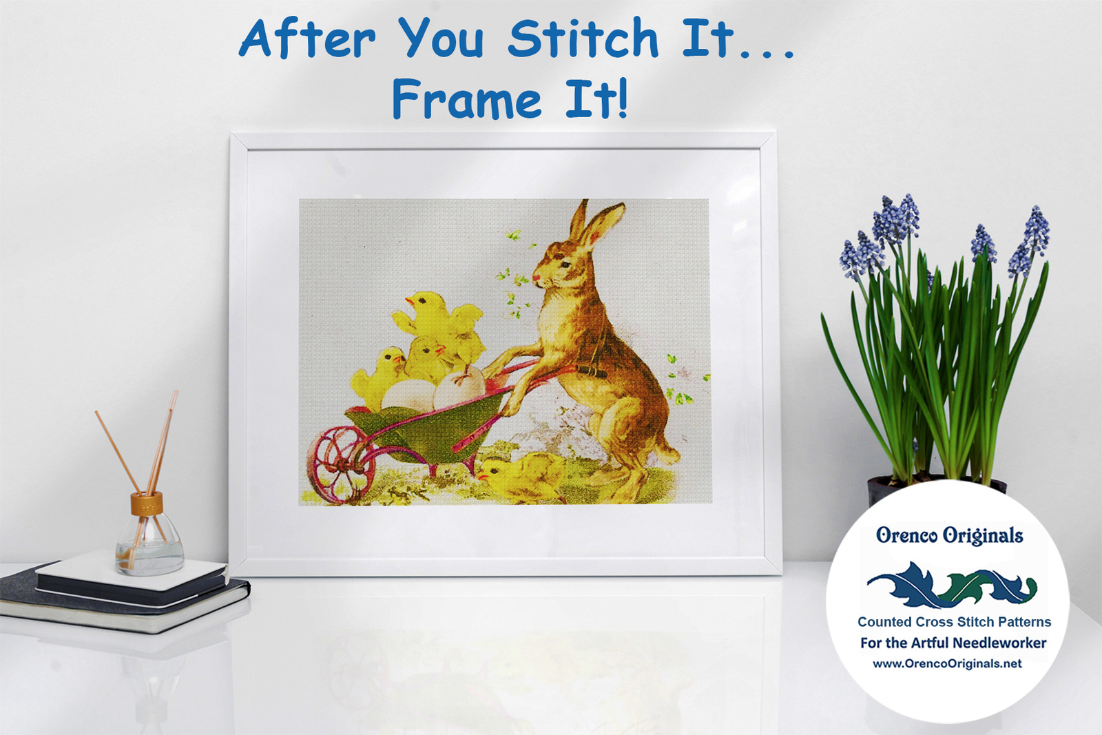 Victorian Easter Child Bunny Rabbit Counted Cross Stitch Chart Pattern ...