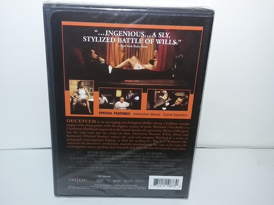 Deceiver (DVD (1997) Canadian, Region 1, Tim Roth, Renee Zellweger) NEW ...