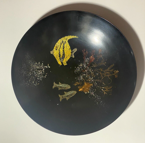 Vintage Couroc of Monterey 15" Fish Bowl Inlaid Fused Mid-Century ...