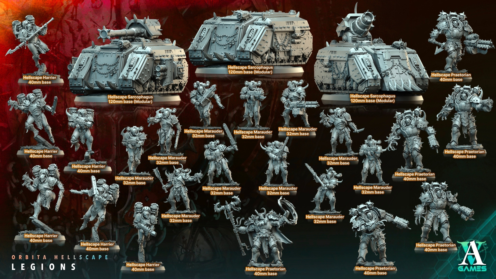 3D Printed Archvillain Games Hellscape Sarcophagus Orbita Hellscape ...