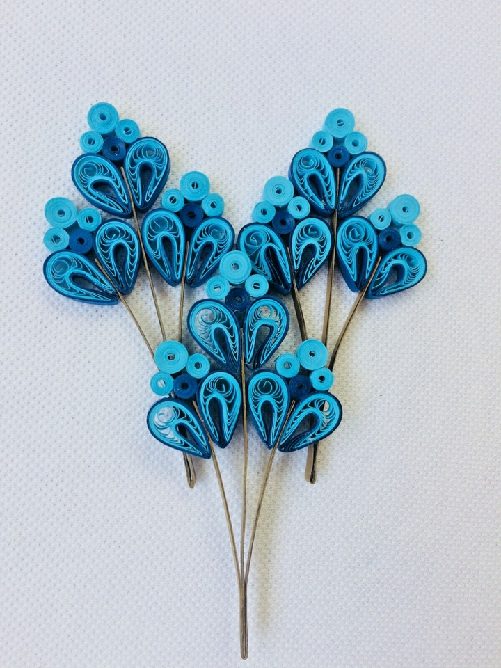 Paper Quilling Flower Bud leaves Branch for cards, wall deco 15lot | eBay