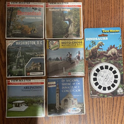 Lot of 5 Vintage Viewmaster Travel Reels, Motorcross, Plus Dinosaurs ...