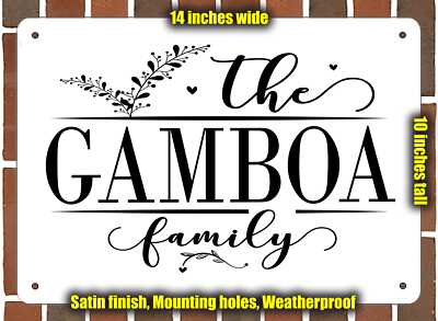 Gamboa Family Decorative Metal Door or Wall Plaque (Style 2) | eBay