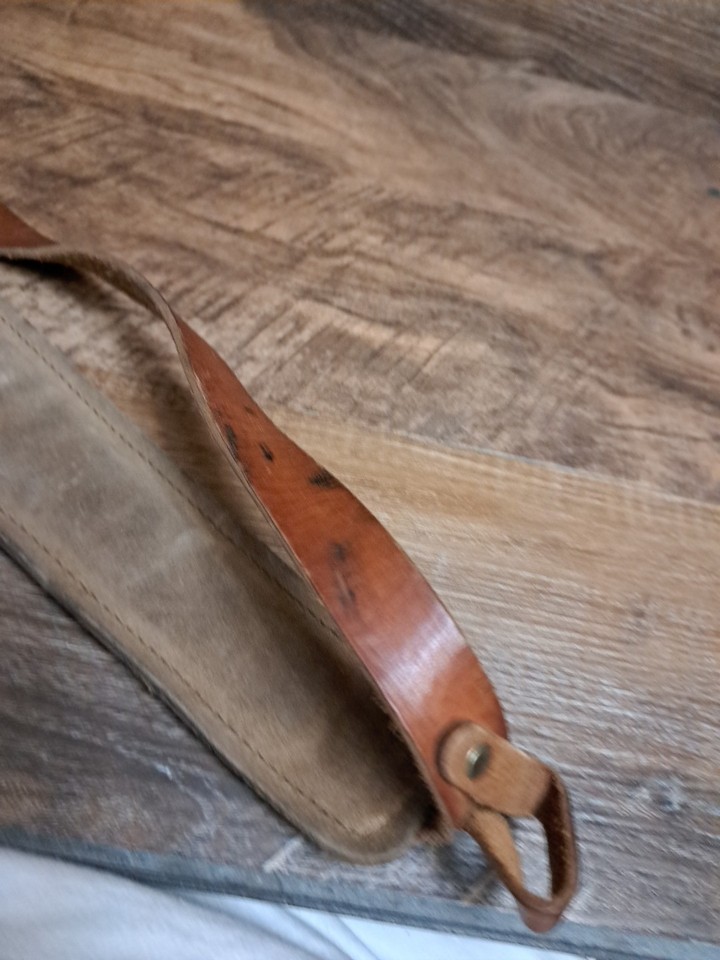 Vtg. Padded Leather Rifle Sling With Swivels | eBay