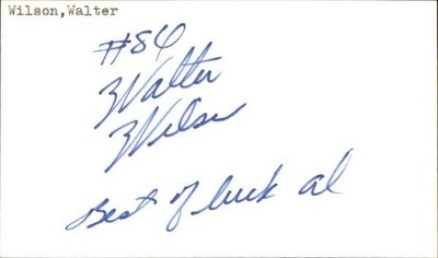 Walter Wilson Signed 3x5 Index Card Cut Chargers Autograph Den | eBay