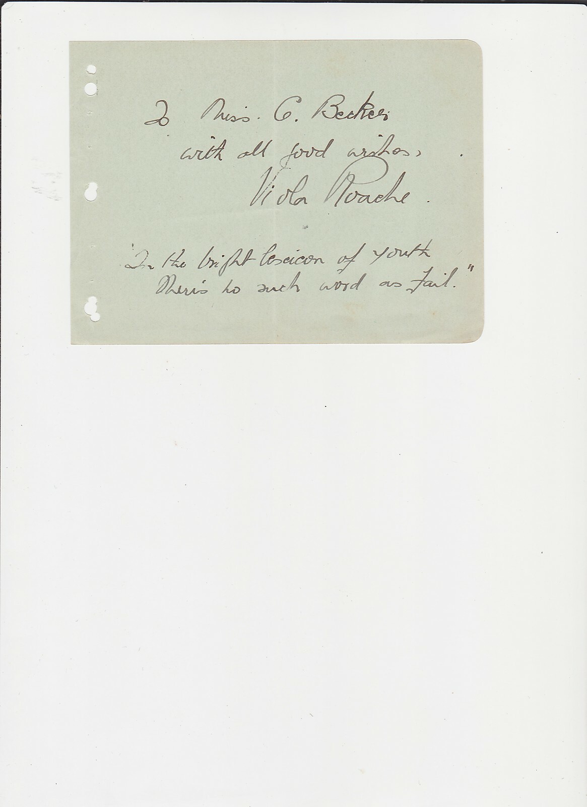 VIOLA ROACHE AUTOGRAPH INSCRIBED ALBUM PAGE | eBay