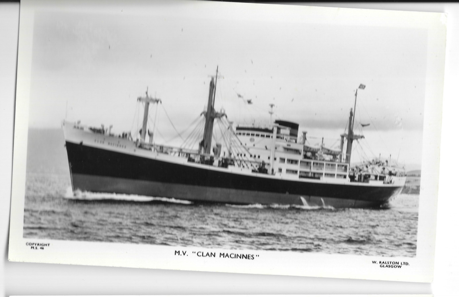 Clan Line MV "Clan Macinnes" PC Size Photo by W Ralston Built 1958 at ...