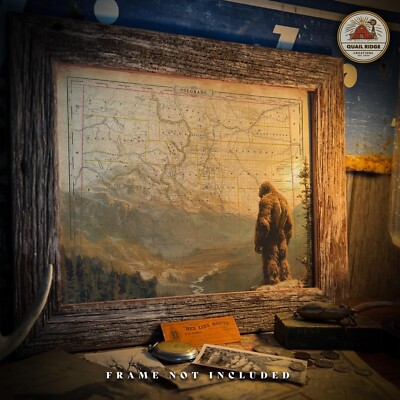 Sasquatch Bigfoot Art Print Vintage Colorado State Map Wall Decor ...