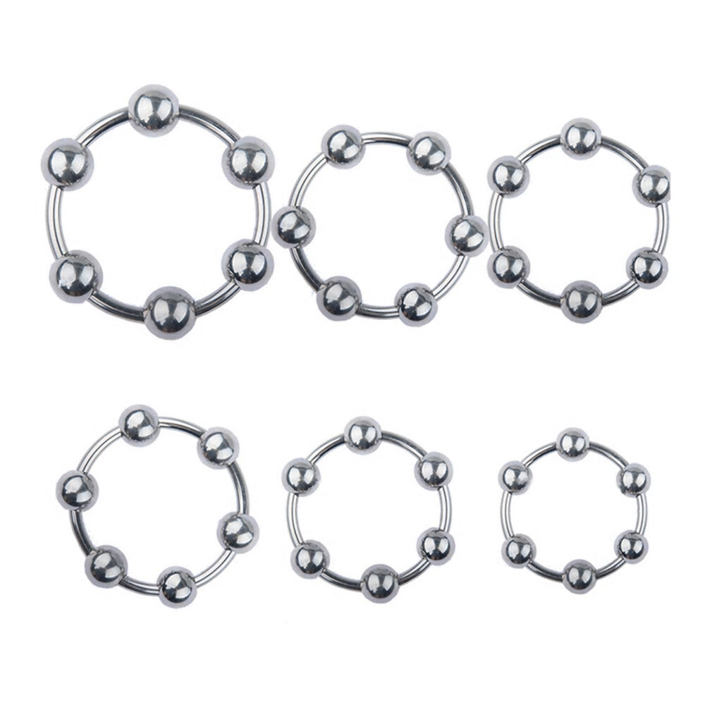 STUDCOLLAR-GLANS-RING - Stainless Steel 6 Ball Penis Rings in SIX SIZES ...