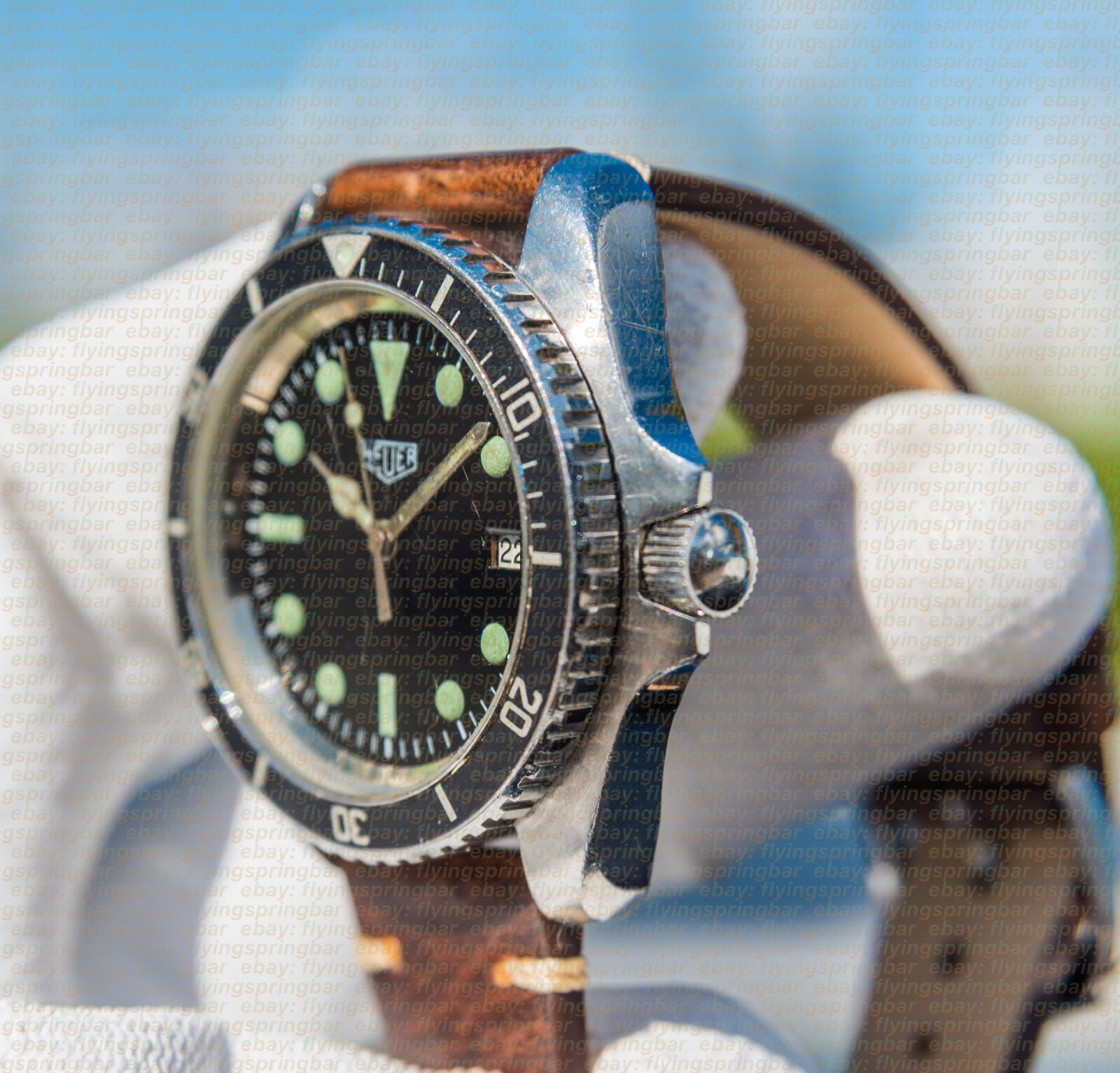 Heuer 844 Monnin Vintage Dive Watch Mens refinished cathedral dial ...