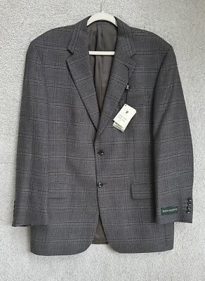 Mario Balducci Blazer Mens 42 Tall Gray Plaid Pure Laine Vierge ...