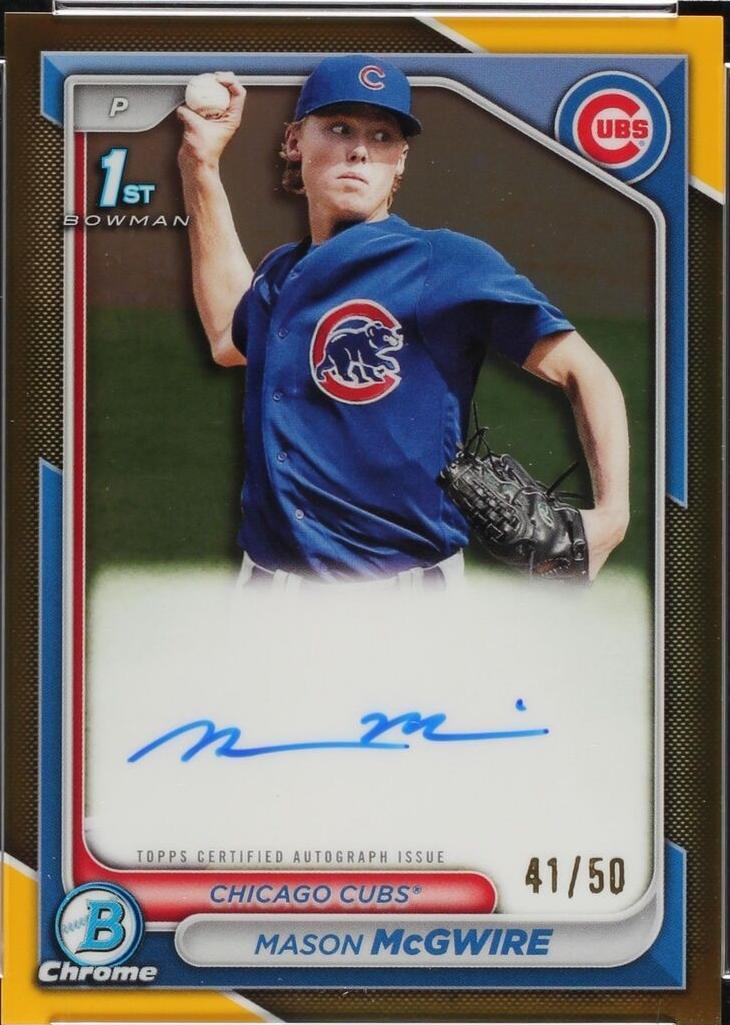 2024 Bowman Chrome - Prospect Autographs Mason McGwire #CPA-MM Gold ...