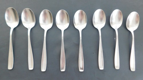 8 VTG WMF CROMARGAN GERMANY STAINLESS STEEL TEA & SOUP SPOONS "LINE ...