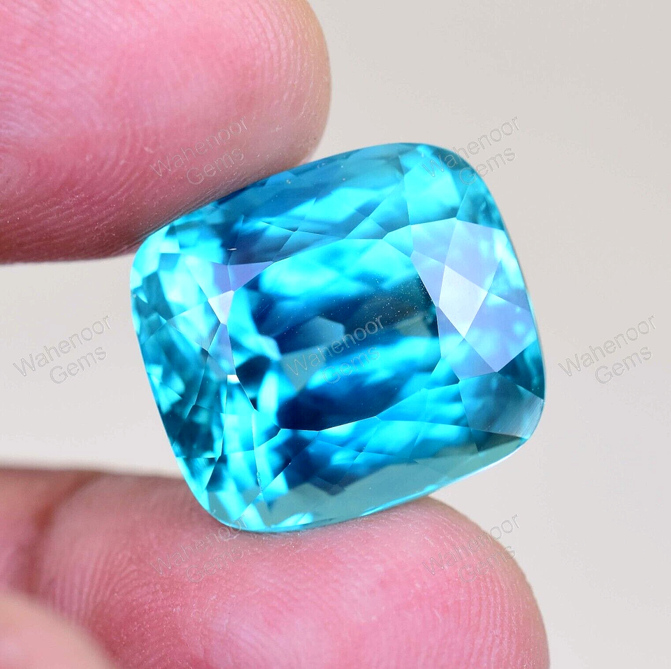 31.1Ct Natural Bi-Color Parti Sapphire Flawless Cushion CERTIFIED Loose ...