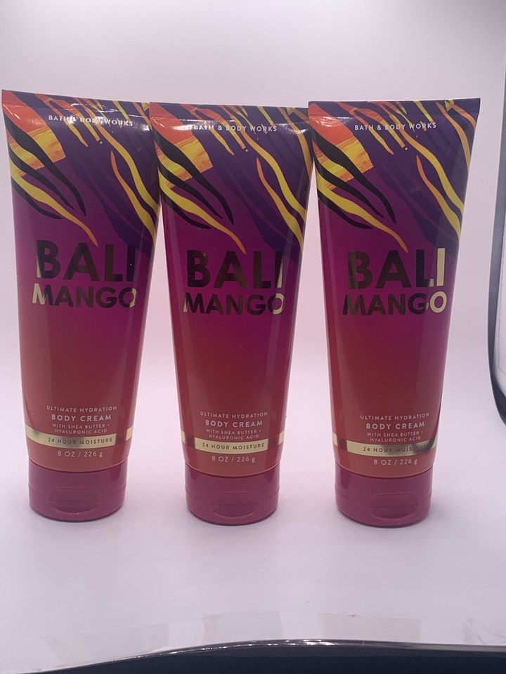 x3 Bath & Body Works Bali Mango Shea Body Cream Juicy Mango Nectarine ...