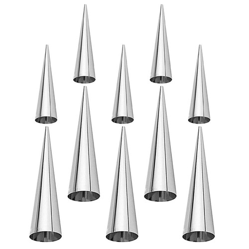 10 Pcs Cone Shape Pastry Mold Cream Horn Form Cones Stainless Baking ...