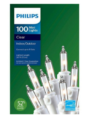 PHILIPS 100-COUNT CLEAR/WHITE WIRE MINI STRING LIGHTS | eBay