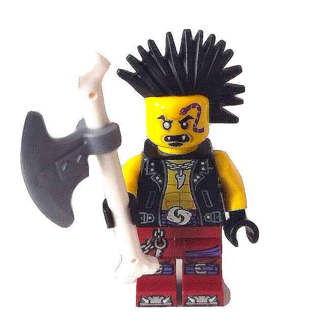 LEGO Ninjago Mohawk Minifigure EYEZOR w Scimitar with Nicks and Bone ...