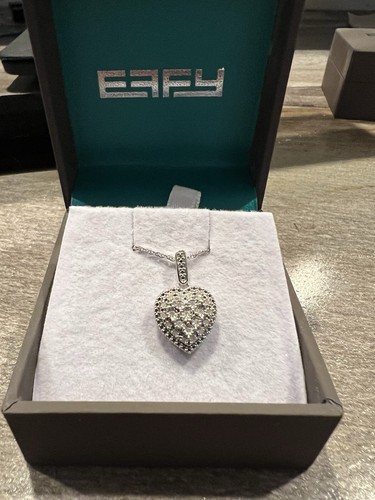 NEW GIFT Effy® 1/10 ct. t.w. Diamond Heart Pendant Necklace in Sterling ...