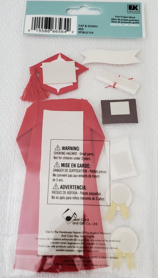 NEW Jolee's Boutique Dimensional Stickers GRADUATION RED CAP & GOWN w ...