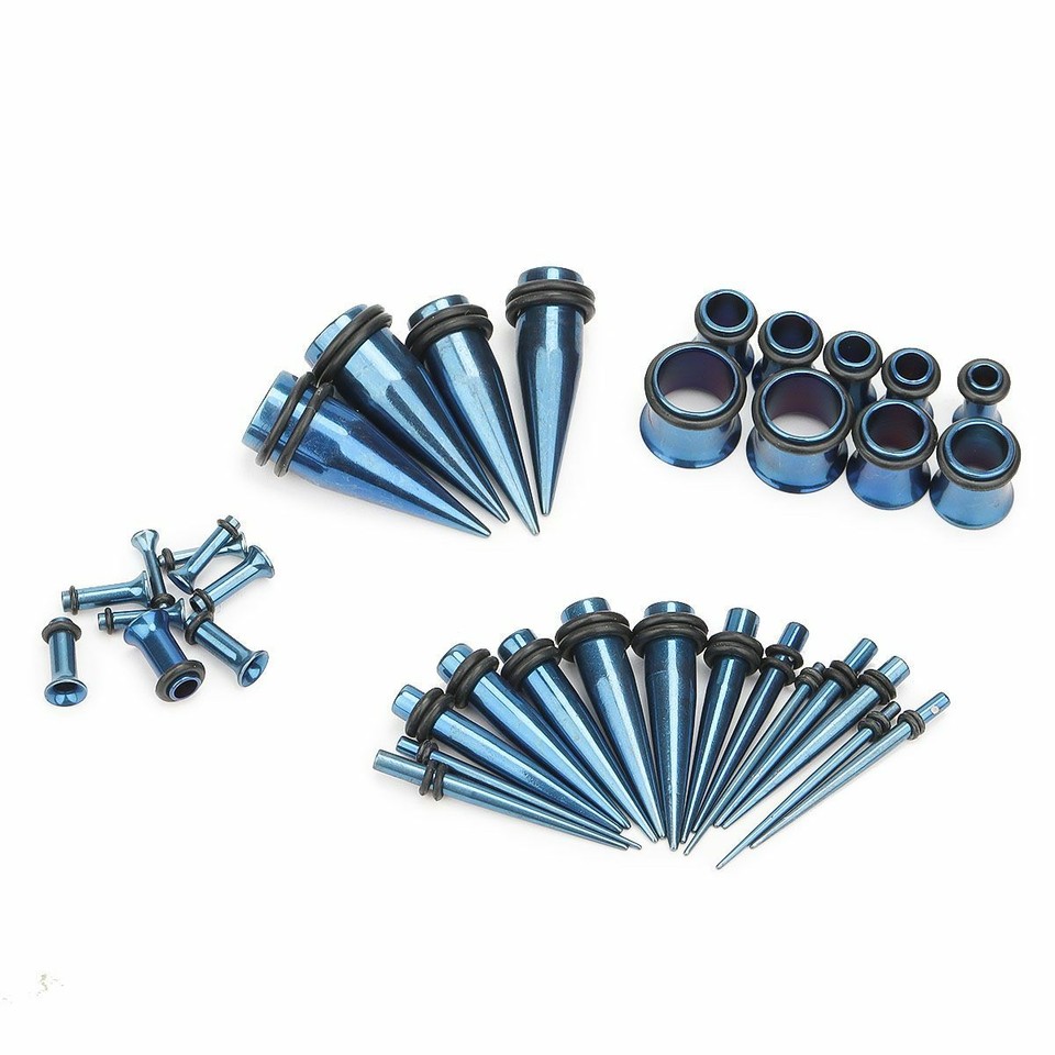 36PCS Ear Stretching Gauges Set Tapers Tunnels Plugs Kit 14G-00G ...