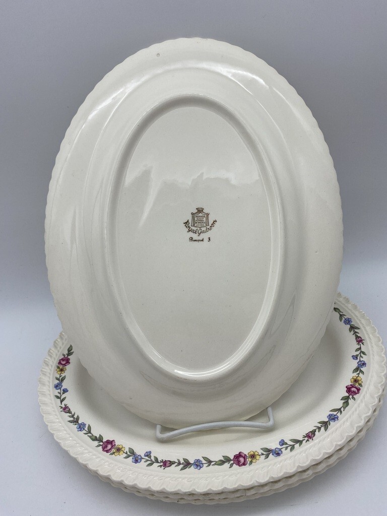 Four Harker Pottery Royal Gadroon Bouquet 3 Platters 12" X 8 1/2" | eBay