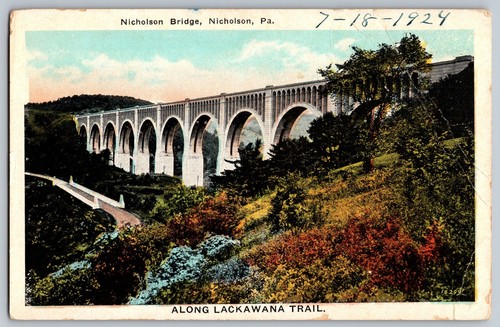 Nicholson, Pennsylvania - Wonderful View of Nicholson Bridge - Vintage ...
