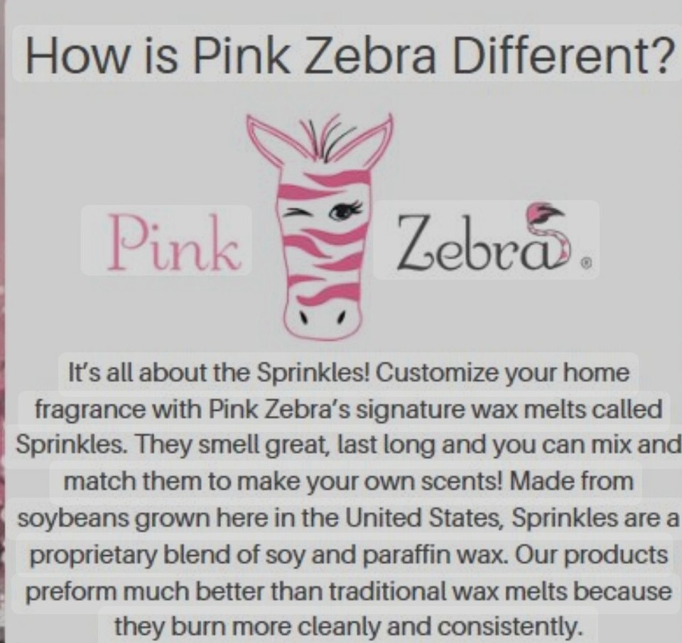 Pink Zebra Sprinkles WAX MELTS Samples. 4"X4". 0.6-0.8oz You Pick ...
