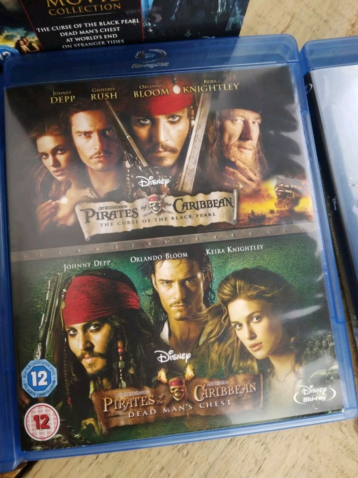 Disney Pirates of The Caribbean 5 Movie Collection Blu-Ray Discs Johnny ...