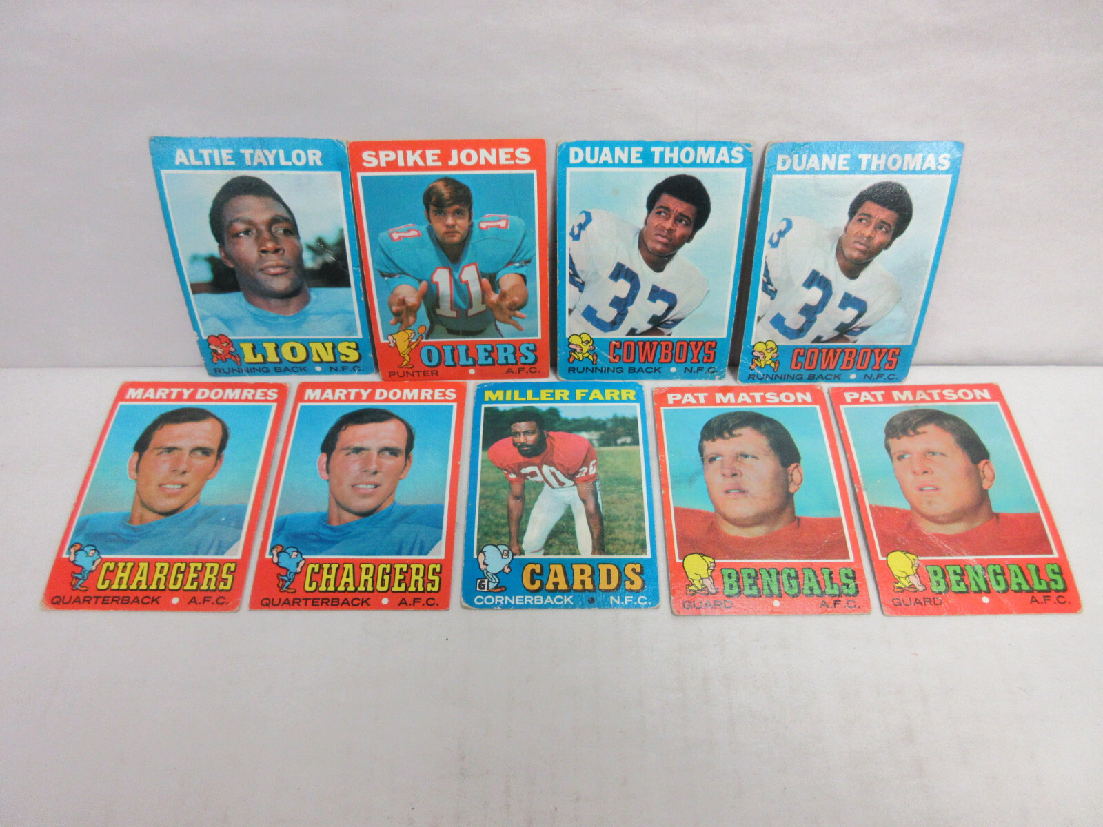 Group of 81 1971 Topps NFL Football Cards Patriots Dolphins Cowboys ...