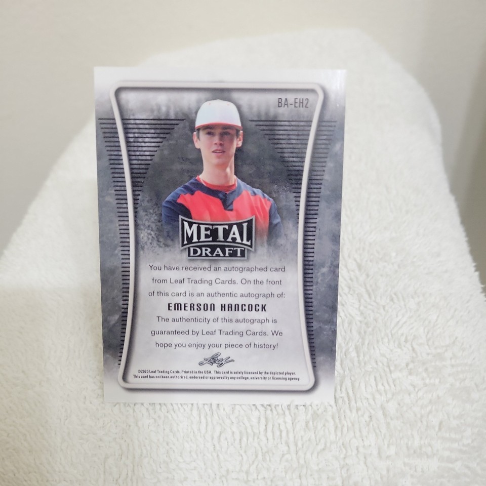 2020 Leaf Metal Draft Silver Wave Emerson Hancock Auto #BAEH2 Seattle ...