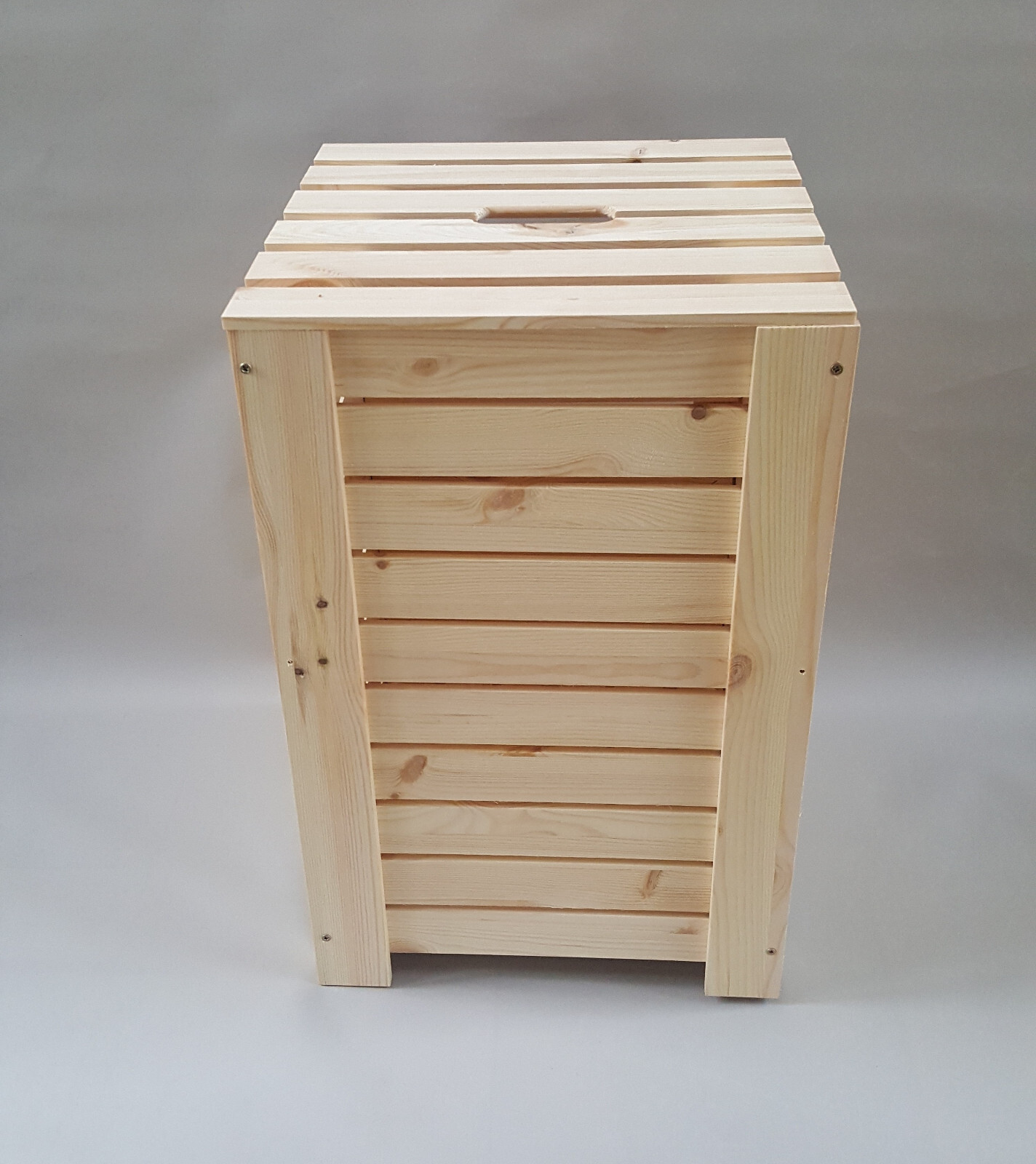 Wooden Storage Natural Wood Box Dirty Clothes Laundry Basket Washing ...