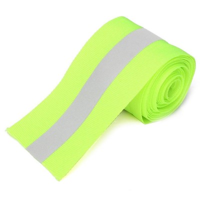 Durable Synth Fabric Cotton Reflective Safty Strip Sew on Lime 3 Meters ...
