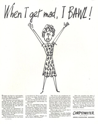 1944 Comptometer: When I Get Mad I Bawl Vintage Print Ad | eBay
