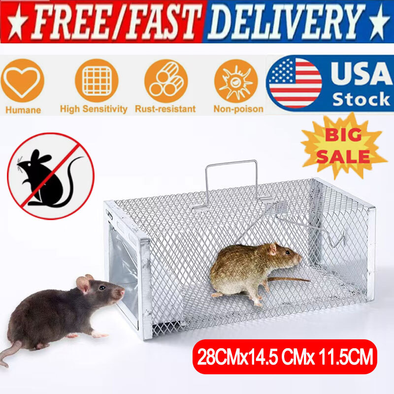 USA Mouse Trap Rat Trap Rodent Trap Live Catch Cage, Easy to Set Up and ...