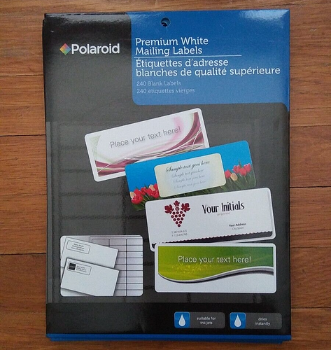 Polaroid 240 Premium White Mailing Labels *NEW* Personalize Product ...