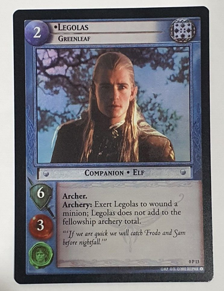 0P13 FOIL Legolas Greenleaf Elf Card in Toploader Lord of the Rings ...