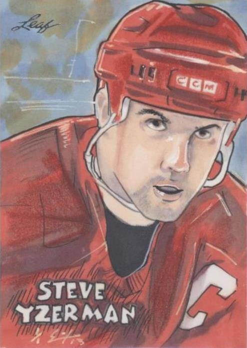 2013-14 Leaf Best of Hockey - Sketch Cards Steve Yzerman Erik Hodson /1 ...