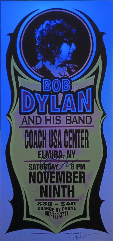 2002 Bob Dylan Concert Poster Wall Art Print with facsimile autograph ...