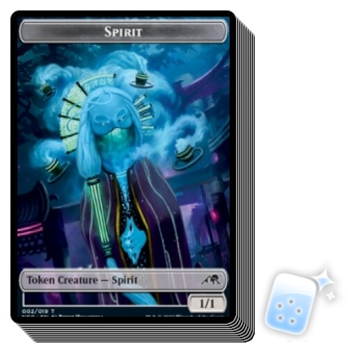 10 pcs SPIRIT TOKEN (2/19) Kamigawa: Neon Dynasty NEO Magic MTG MINT ...